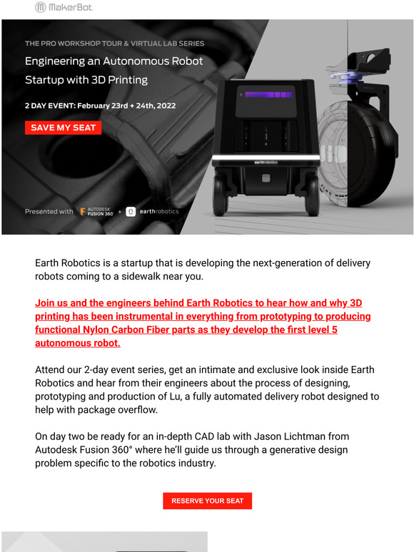 MakerBot: [Register] Engineering an Autonomous Robot with 3D Printing ...