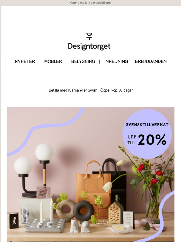 Designtorget: Svensktillverkad design upp till 20% | Milled