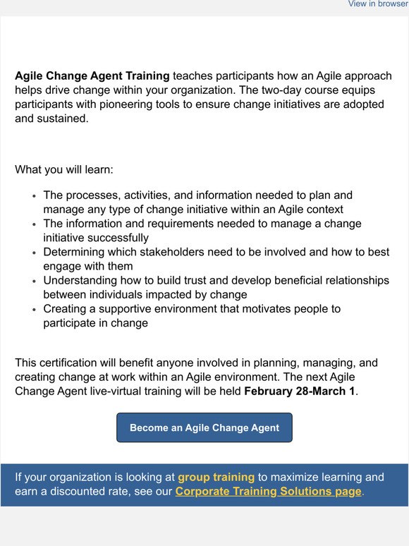 Project Management Academy: Flourish as an Agile Change Agent | Milled