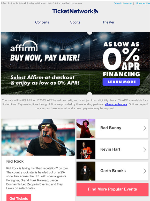 Ticket Network: Kid Rock, Bad Bunny, Kevin Hart, and more! Buy Tickets ...