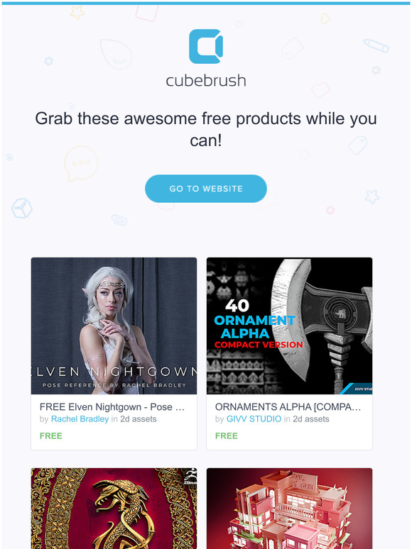 Cubebrush: Happy Tuesday! Here are your weekly freebies! | Milled