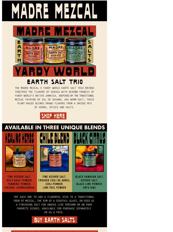 Madre Mezcal: Introducing Madre Mezcal x Yardy World Earth Salts | Milled