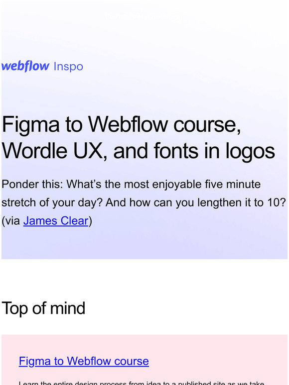 Webflow: Figma to Webflow course, Wordle UX, and fonts in logos | Milled