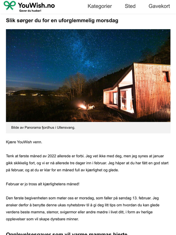 Youwish: Slik planlegger du en herlig morsdag for verdens beste mamma | Milled