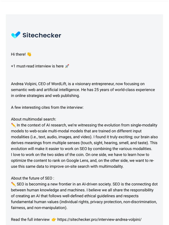 Sitechecker: Interview with Andrea Volpini | Milled