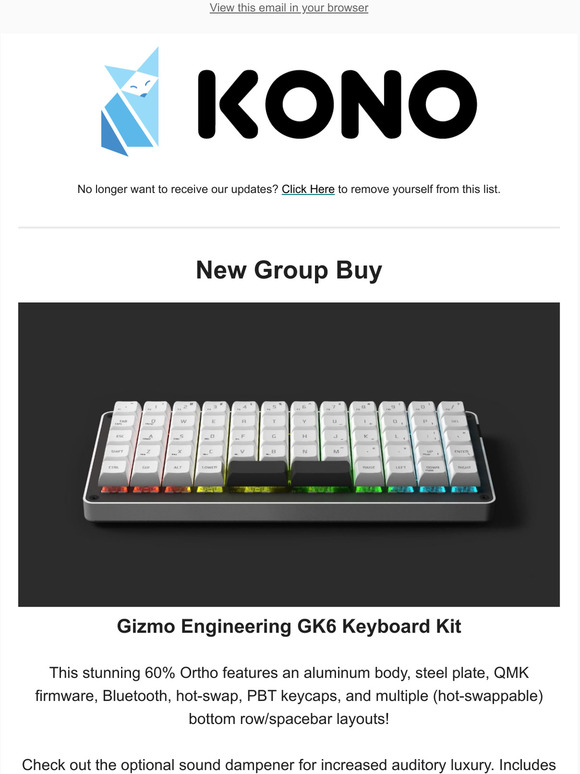 Kono Store: GK6 Keyboard Kit GB, Hot Dox v2 GB Final Week, Kono 67 in ...