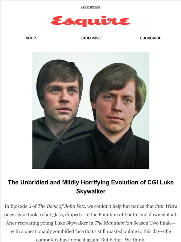 esquire: The Horrifying Evolution of CGI Luke Skywalker | Milled
