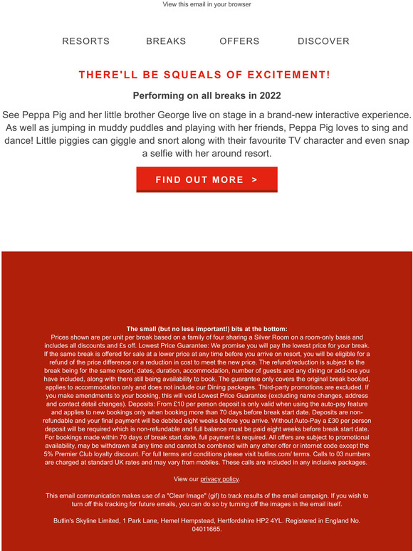 Butlins: See Peppa Pig live on stage in 2022! | Milled