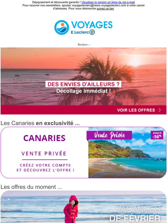 Leclerc Voyages: Des envies d'ailleurs ? Place aux vacances ! | Milled