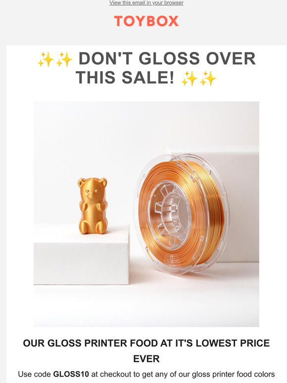 Toybox: Limited Time Gloss Printer Food Sale! | Milled