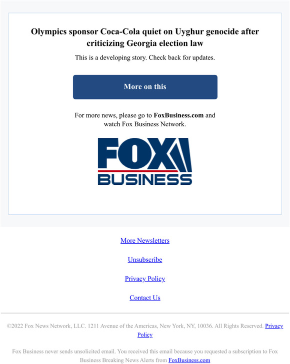 Fox News: Olympics sponsor Coca-Cola quiet on Uyghur genocide after ...
