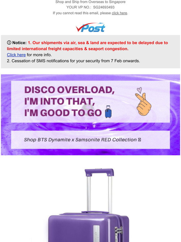 vPost: Get Your Hands On BTS Dynamite x Samsonite RED Collection | Milled