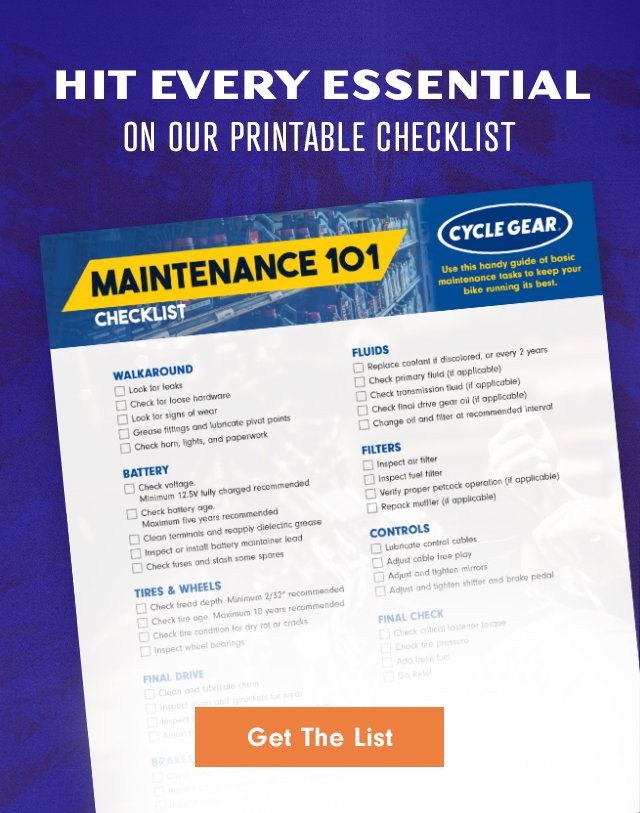 Cycle Gear: Get Your FREE Maintenance Checklist | Milled