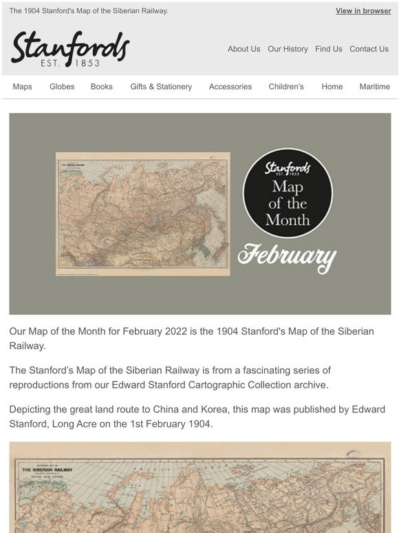 Stanfords: Our February Map of the Month | Milled