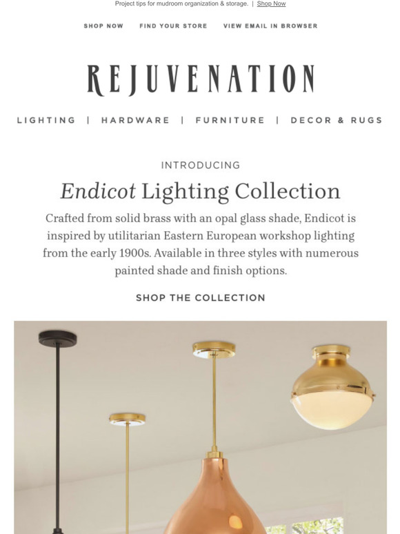 Rejuvenation: New Arrival: Introducing our Endicot Lighting Collection ...