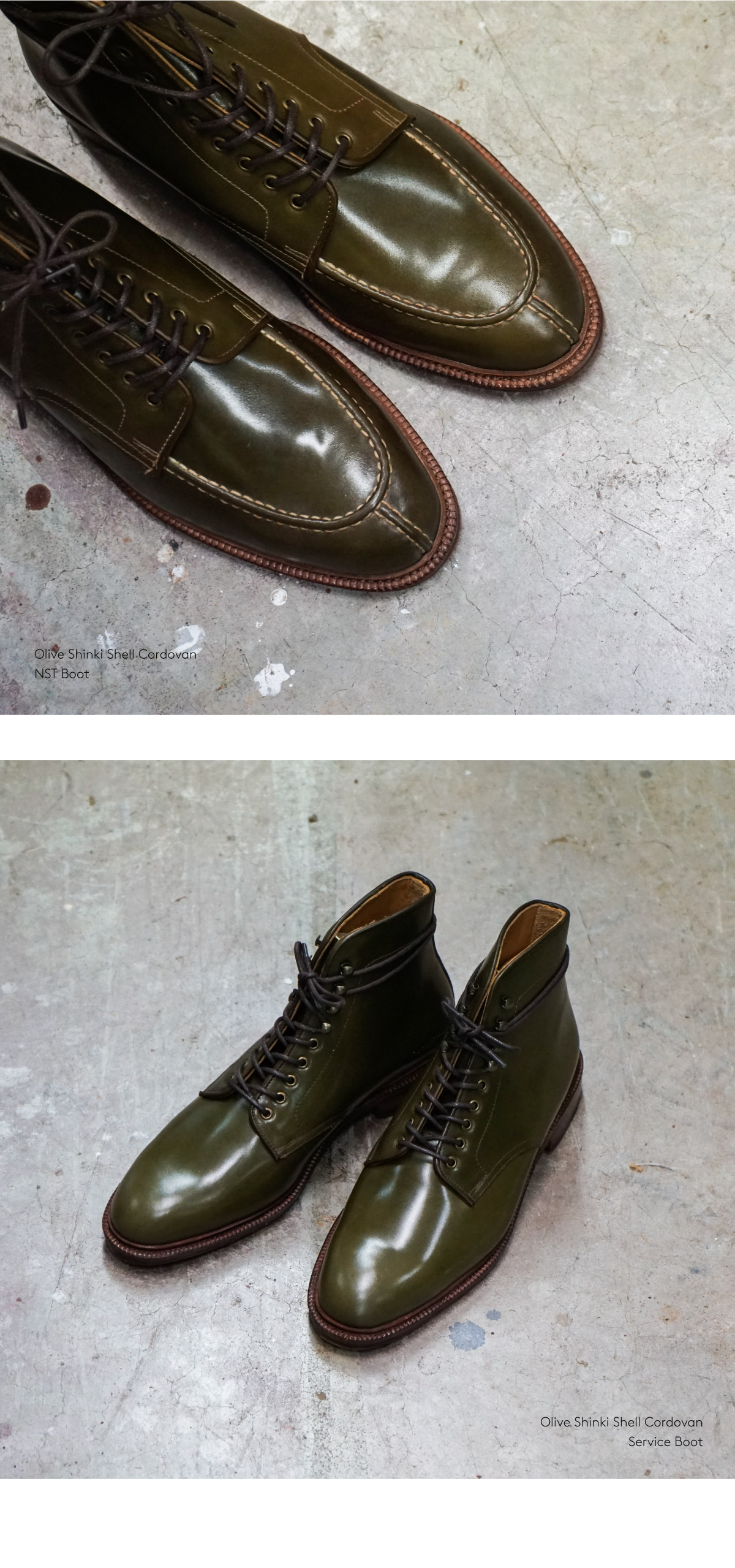 Meermin: Last Days: Shinki Hikaku Shell Cordovan in Olive | Milled