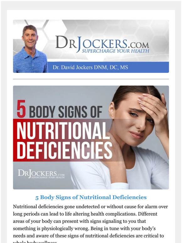 Dr. Jockers: 5 Body Signs of Nutritional Deficiencies (#2 is Most ...