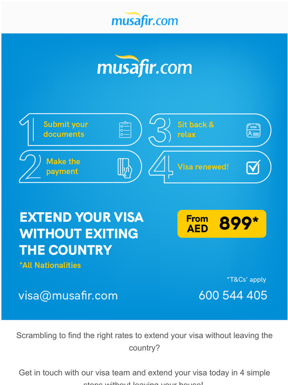 Musafir: Extend your UAE tourist visa today! | Milled