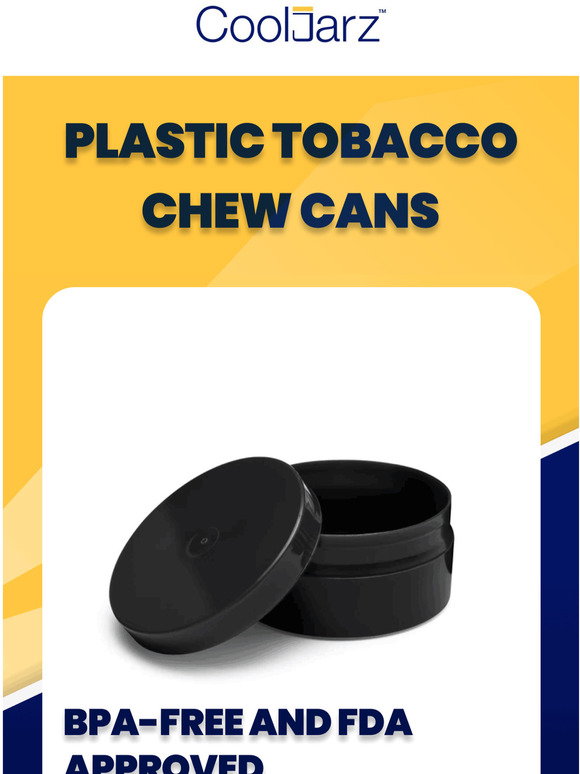 CoolJarz: Plastic tobacco chew cans in two sizes. | Milled