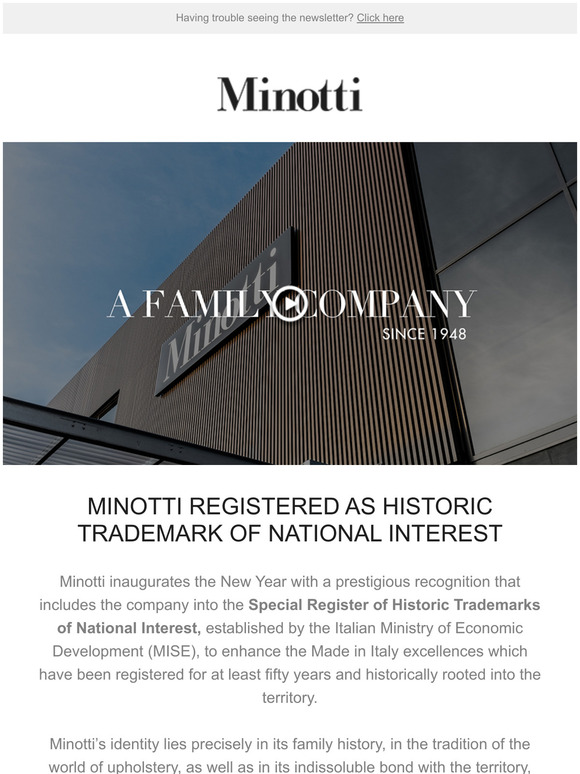 Minotti: MINOTTI REGISTERED AS HISTORIC TRADEMARK OF NATIONAL INTEREST ...