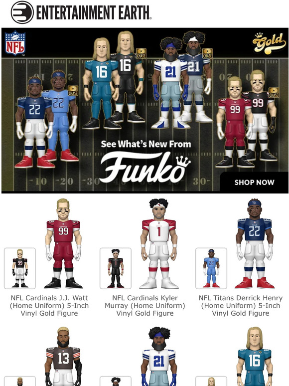 EntertainmentEarth.com: New NFL Vinyl Gold Figures! | Milled