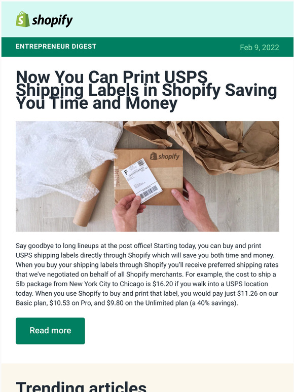Shopify.com: Now You Can Print USPS Shipping Labels in Shopify Saving ...