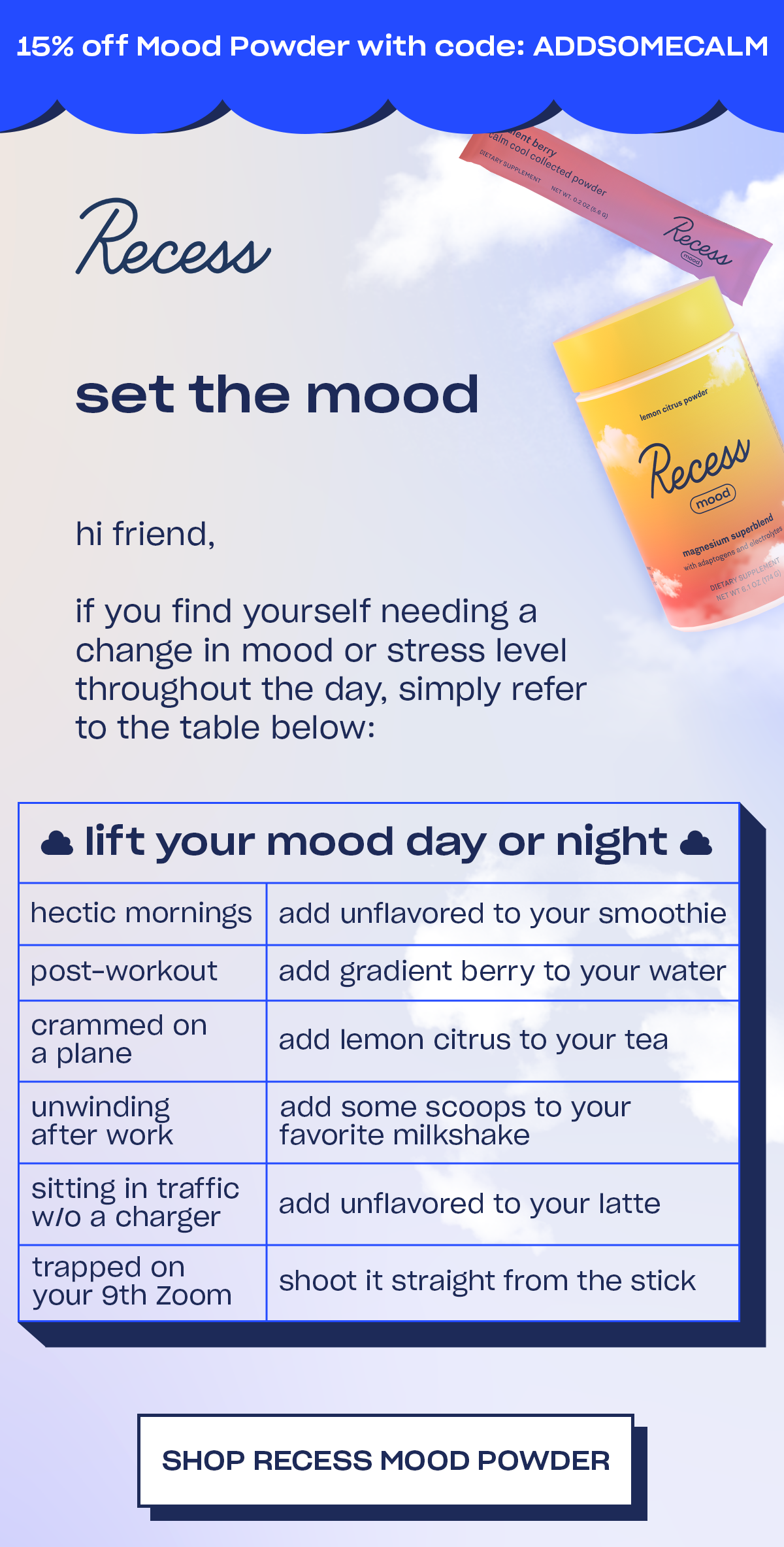 Recess: when do you know you need Recess Mood Powder? | Milled