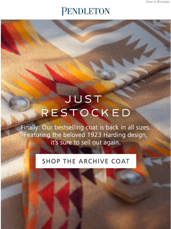 Pendleton: The Harding Archive Coat is back | Milled