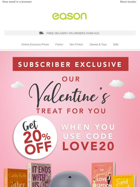 Easons: Subscriber exclusive - 20% off inside! | Milled