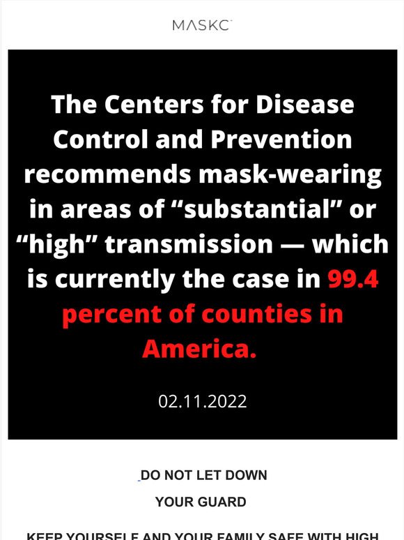 MASKC: 99.4% of the USA is HIGH RISK - Mask Up and Stay Safe | Milled