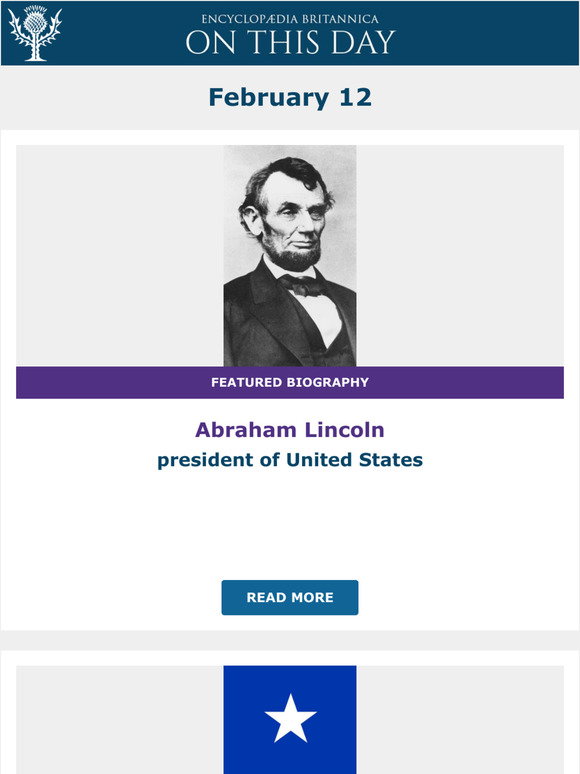 Brittanica: Chile's independence from Spain declared, Abraham Lincoln ...