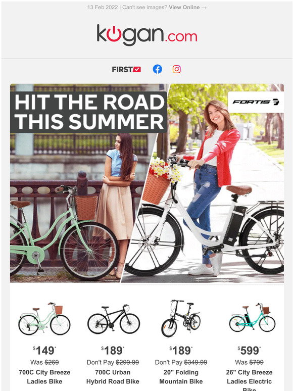 Kogan: Hit the Road This Summer | E-bikes, Commuter Favourites & More ...