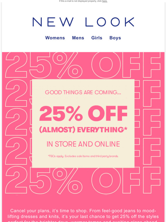 New Look Email Newsletters: Shop Sales, Discounts, and Coupon Codes