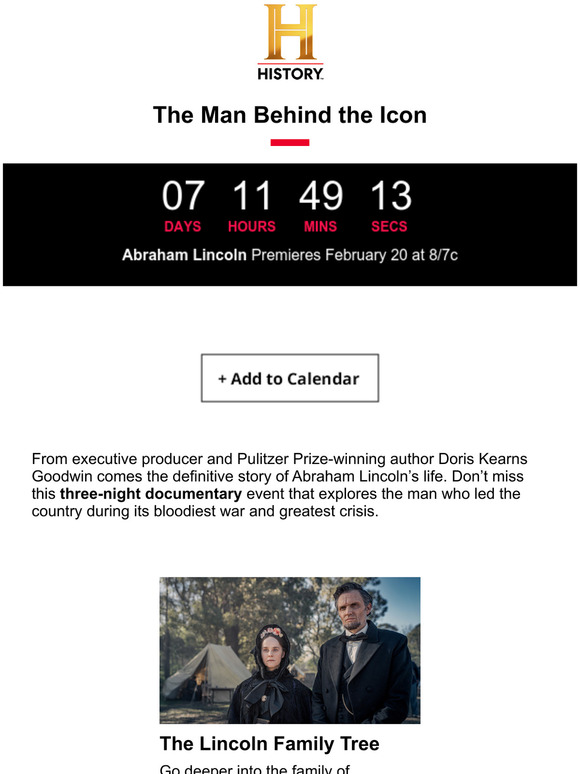 History Channel Shop: Abraham Lincoln Premieres Soon | Milled