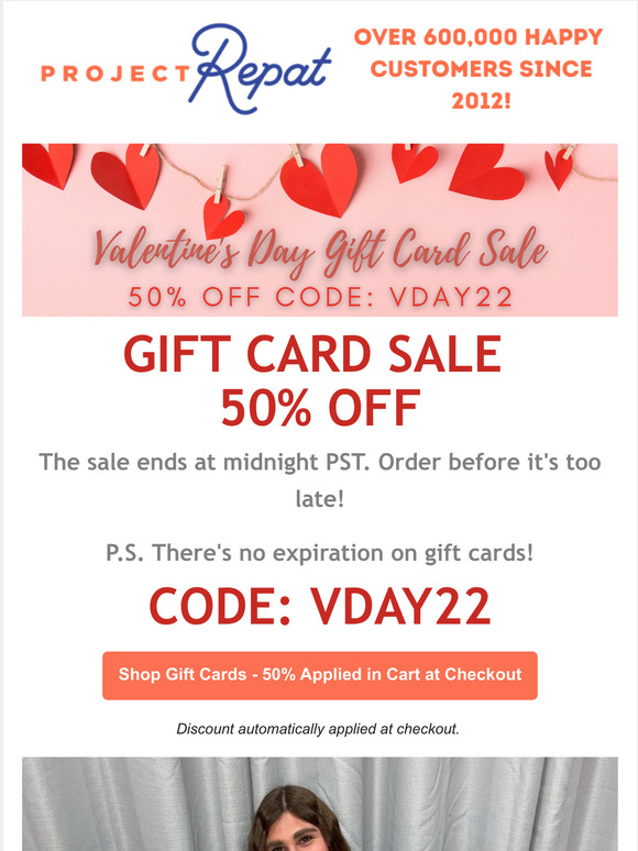 Project Repat: Project Repat Gift Card Sale: 50% Off | Milled