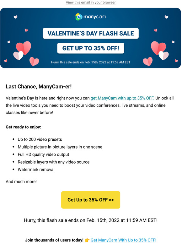 ManyCam: Valentine's Day is here! | Milled