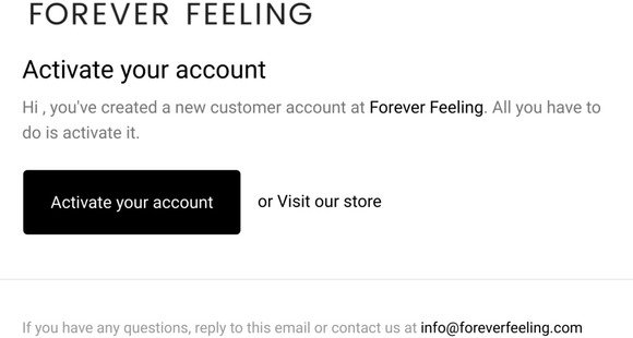 Forever Feeling: Customer account activation | Milled