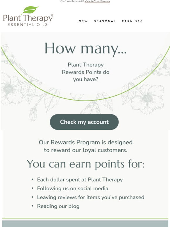 Plant Therapy: Do you have rewards points? | Milled