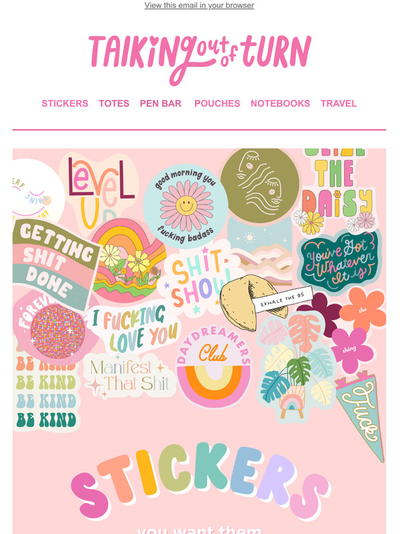 Talking Out of Turn: NEW! Individual STICKERS are HERE! | Milled