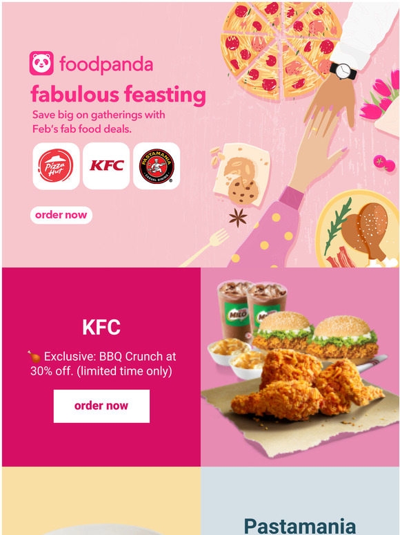Foodpanda: Fab food deals: Pastamania, KFC & Pizza Hut. | Milled