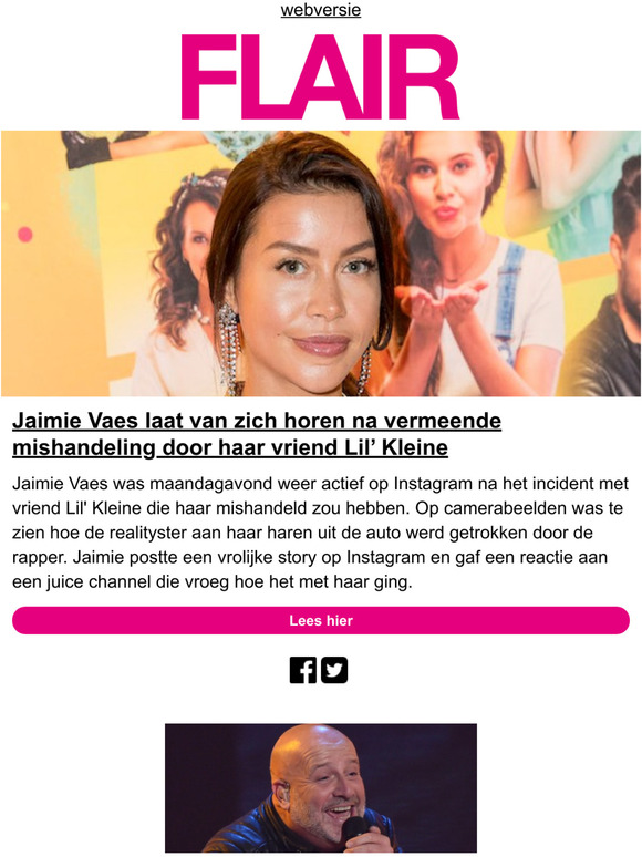 Flair: Jaimie Vaes laat van zich horen na vermeende mishandeling door haar vriend Lil Kleine ...