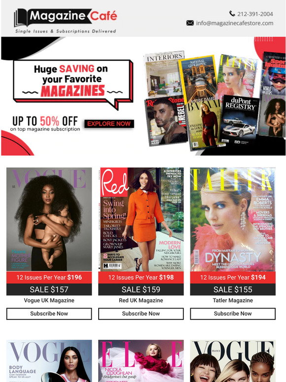 Fashion Magazine Subscription Store | Magazine Cafe Store: Our Sale Is ...