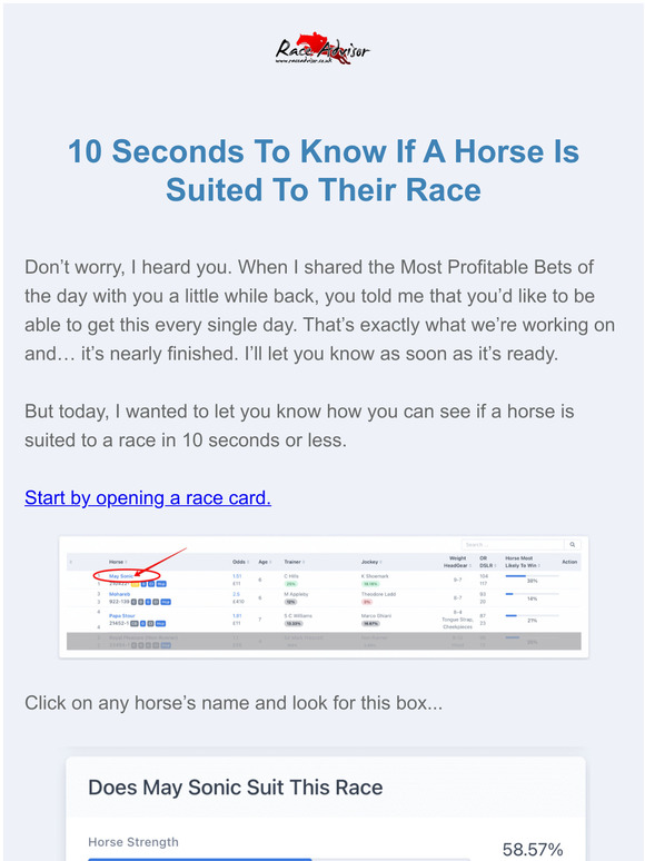 Race Advisor: How To Find Horses That Suit Their Races (in 10 seconds ...