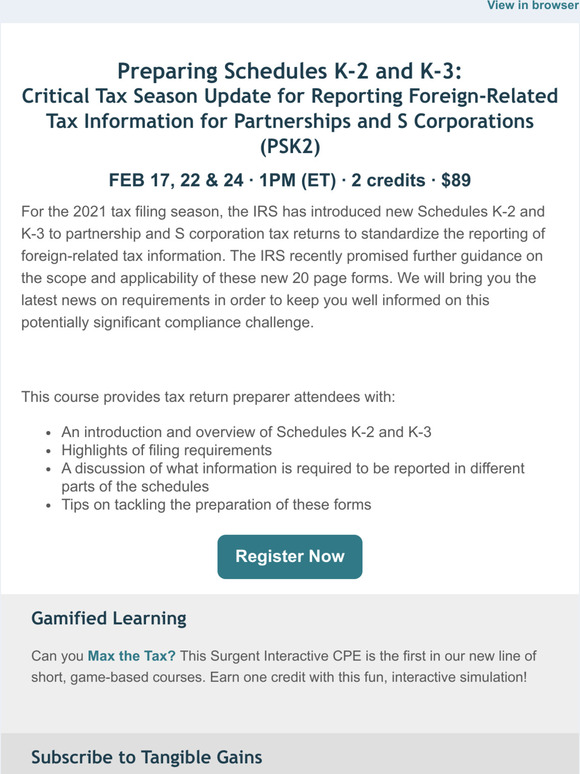 Surgent: NEW! Preparing Schedules K-2 & K-3 Forms | Milled