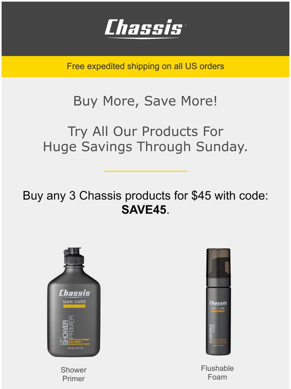 Chassis: Early access weekend sale! Any 3 Chassis Products for $45 | Milled