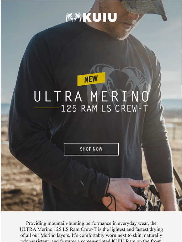 KUIU: NEW: ULTRA Merino 125 Ram Crew-T | Milled