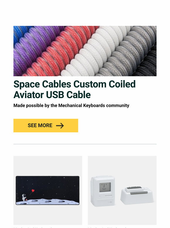 Drop: Space Cables Custom Coiled Aviator USB Cable, Keycadets With Love ...