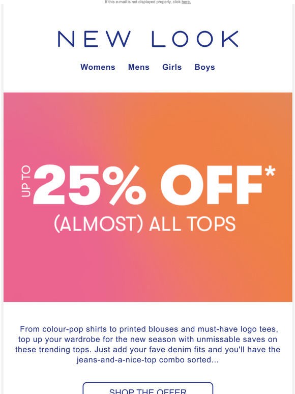 New Look Email Newsletters: Shop Sales, Discounts, and Coupon Codes