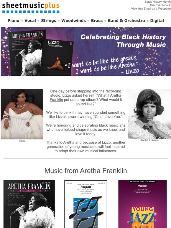 Sheet Music Plus: Explore Aretha Franklin's Influence on Today's ...