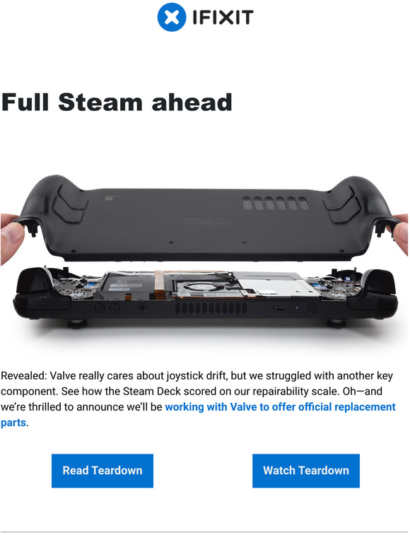 iFixit: Our Steam Deck Teardown is here | Milled